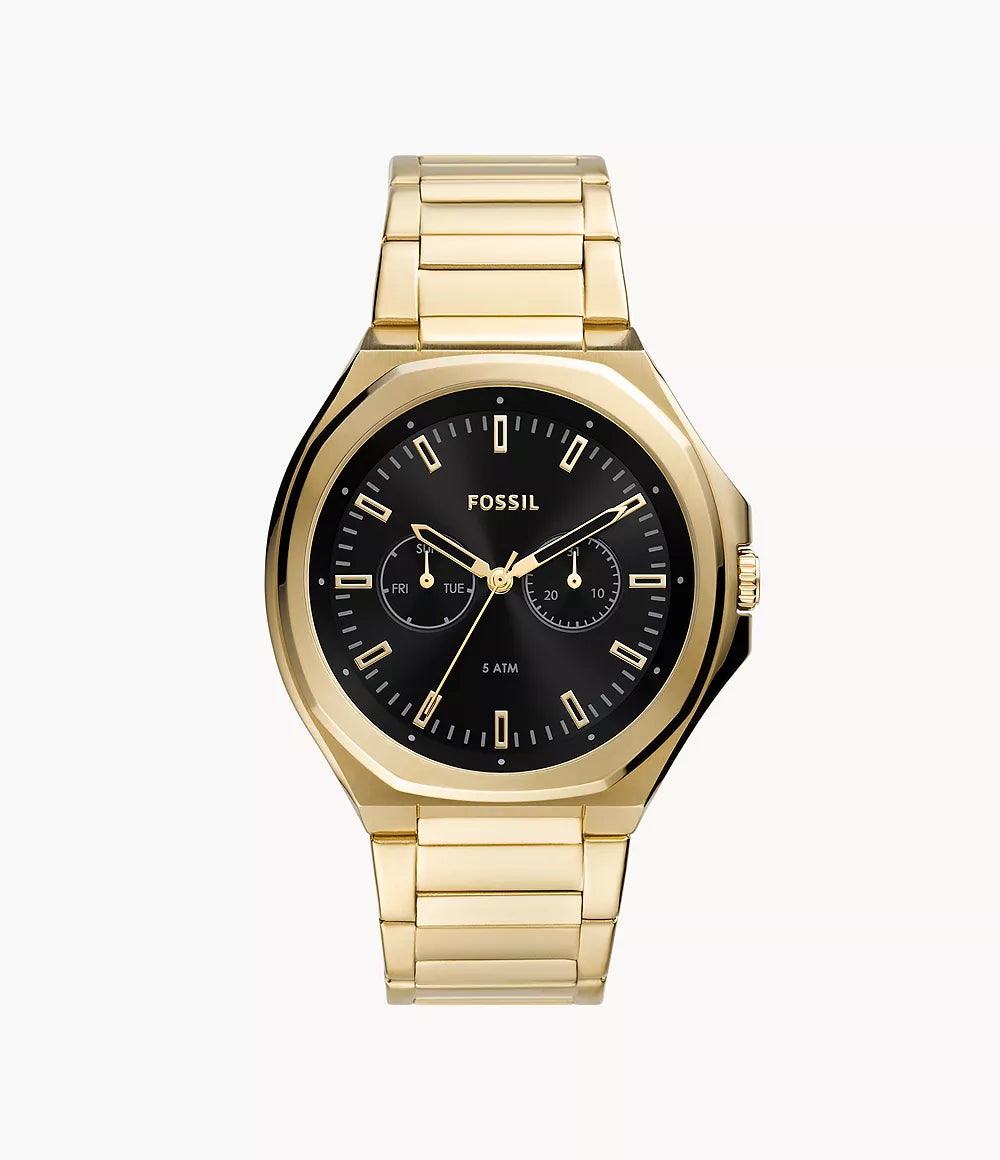 BQ2611 - Fossil Evanston Multifunction Gold-Tone Stainless Steel Watch ...